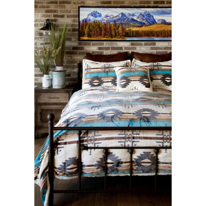 Foundry Select Wrangler Avaan Southwestern Plush Sherpa 3-Piece Bedding ...