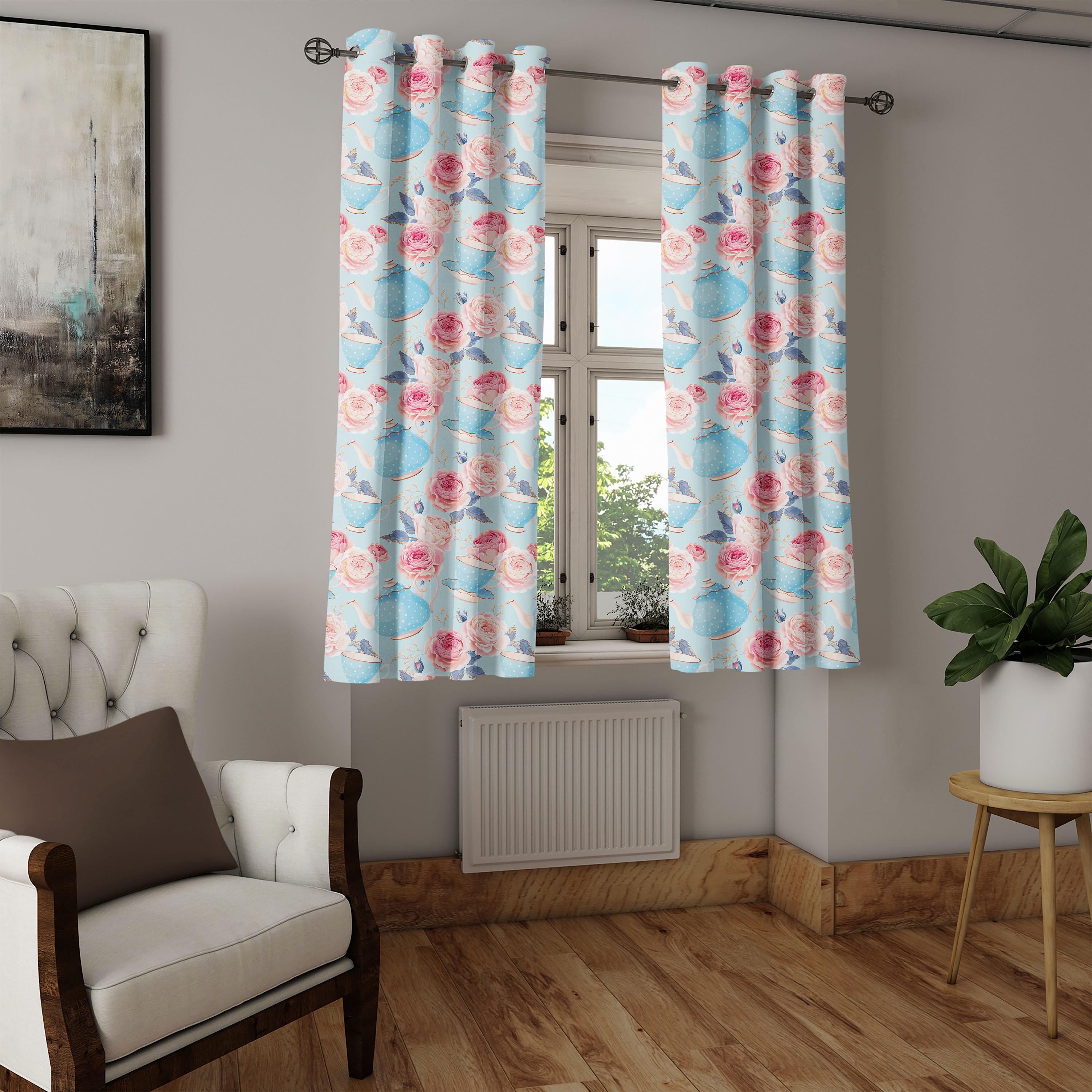 Red Barrel Studio® Vintage Grommet Curtain Decorative 2-Panel Window ...