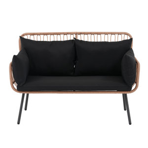 George Oliver Outdoor Rattan Loveseat & Reviews | Wayfair
