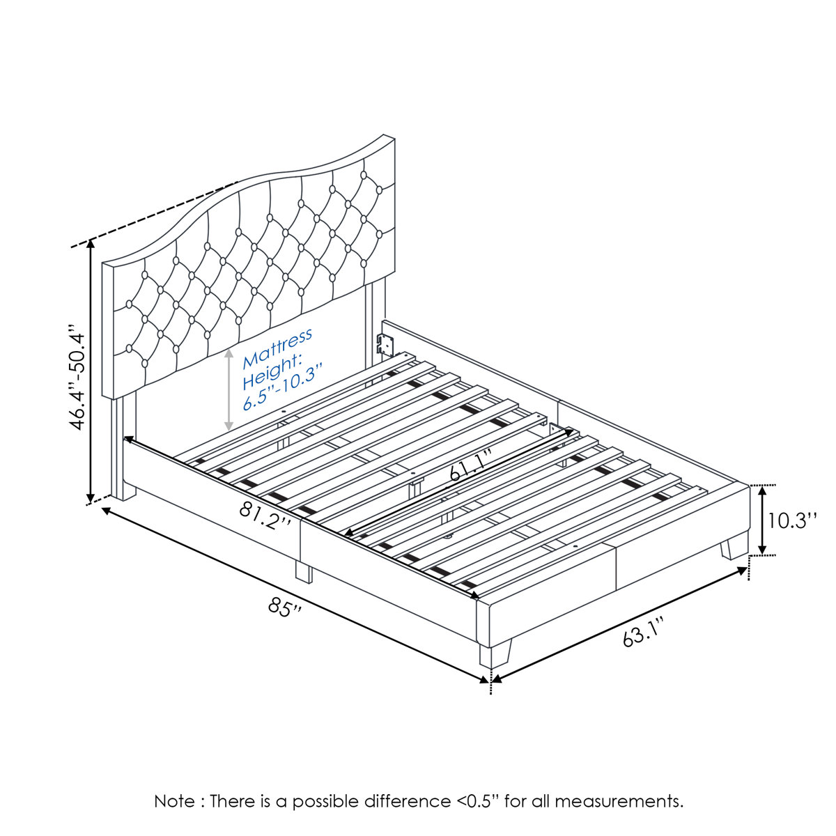 Alcott Hill® Marne Tufted Upholstered Platform Bed & Reviews | Wayfair