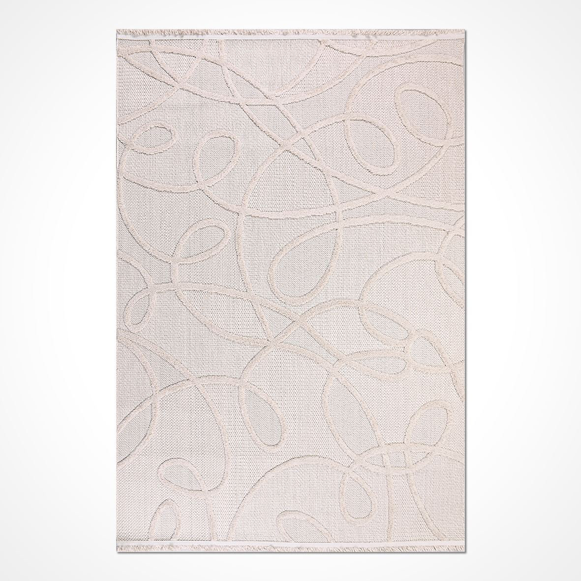 Orren Ellis Modern/Abstract Cream Machine Washable Non-Slip Area Rug ...
