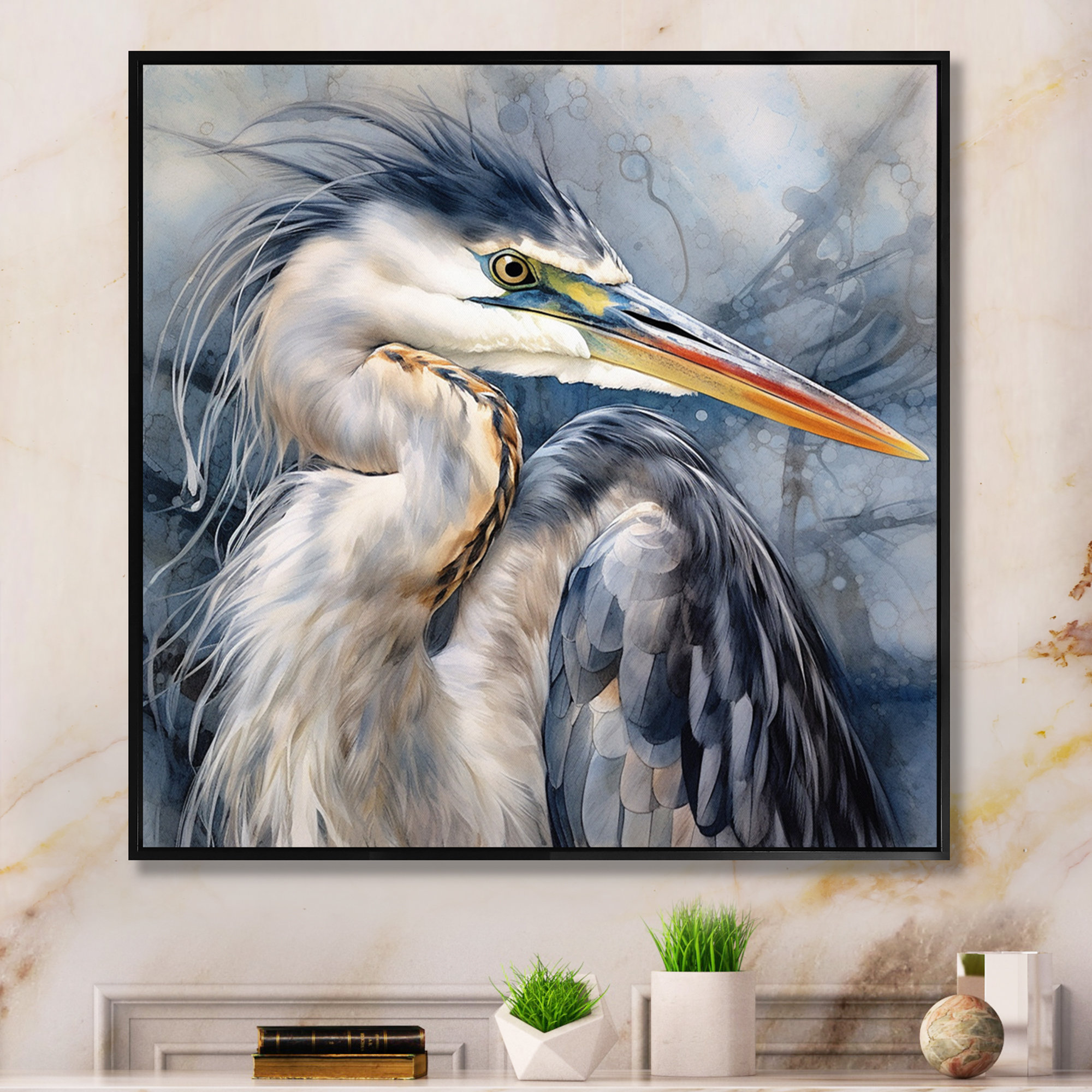 Beachcrest Home Heron Waterbird II On Canvas Print & Reviews - Wayfair ...