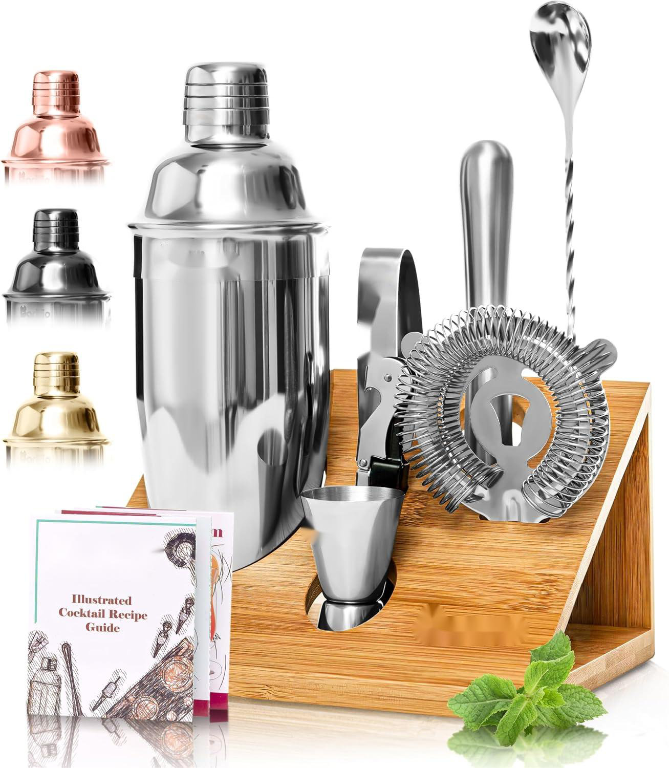 Mint Pantry® Bartender Kit - Stainless-Steel Cocktail Shaker Set With ...