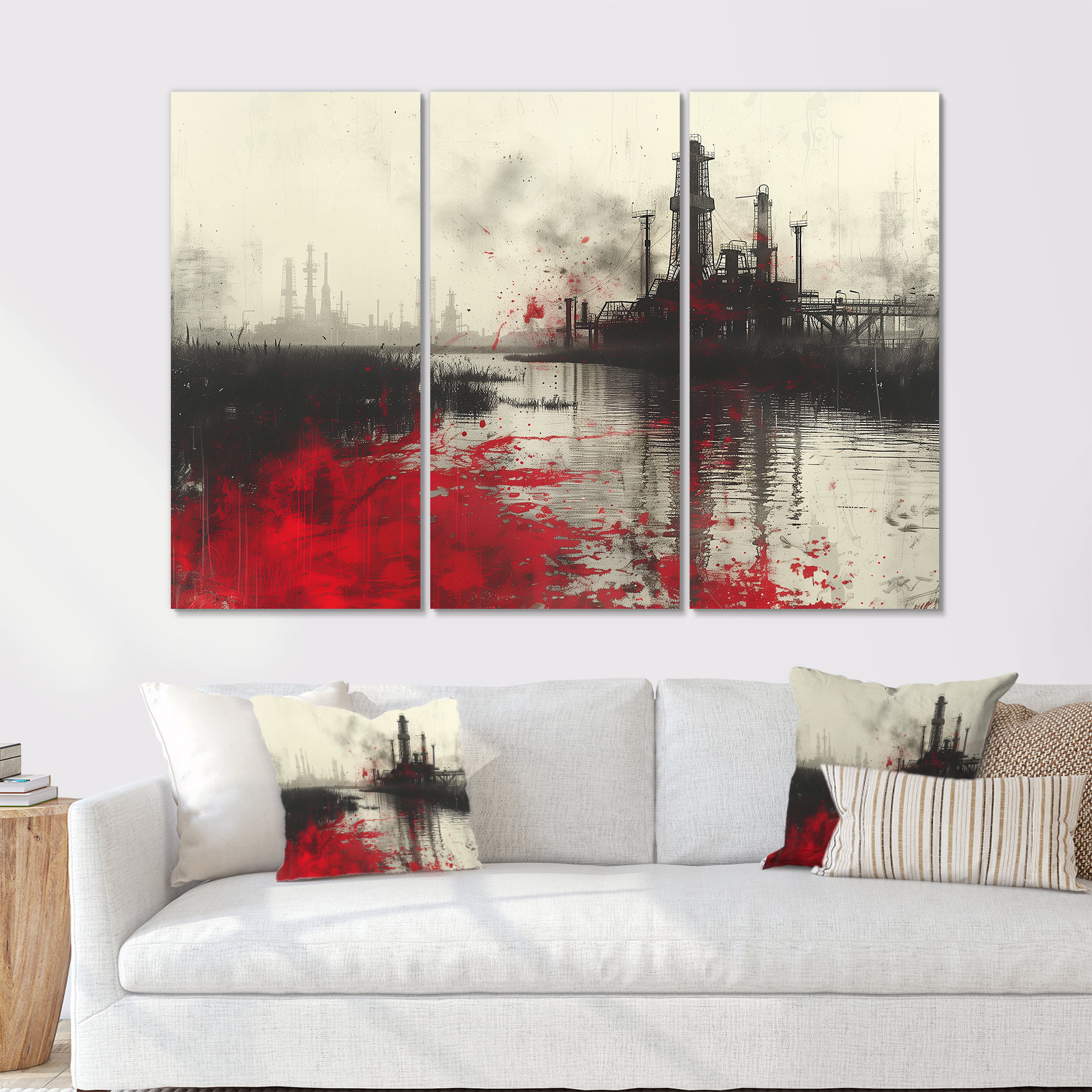 Williston Forge Red Black Winter Drilling Dawn Oil Rig I - Oil Rigs ...