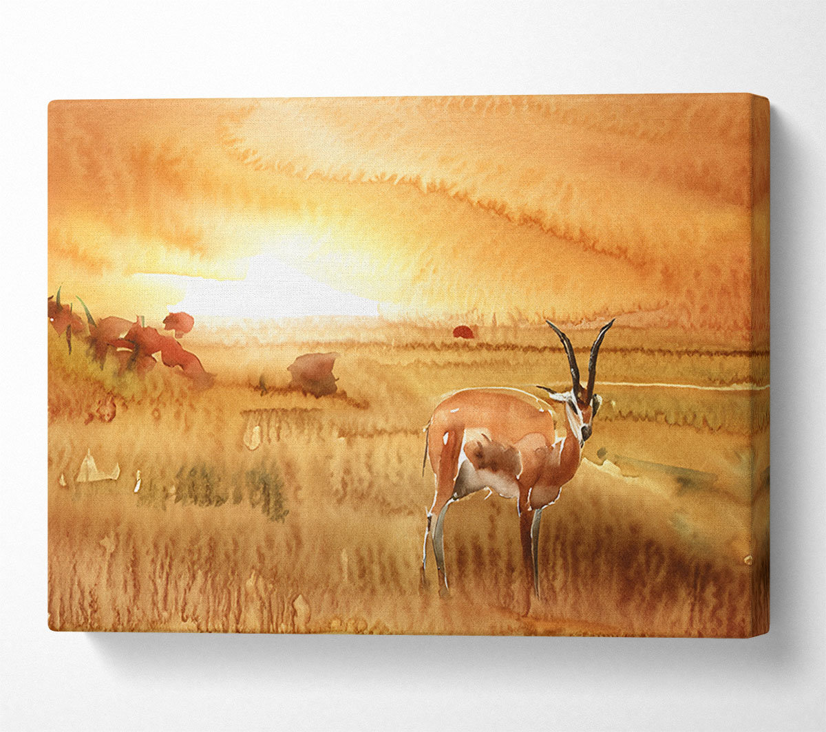 Alpen Home Gazelle In The Grasslands Canvas Watercolour | Wayfair.co.uk