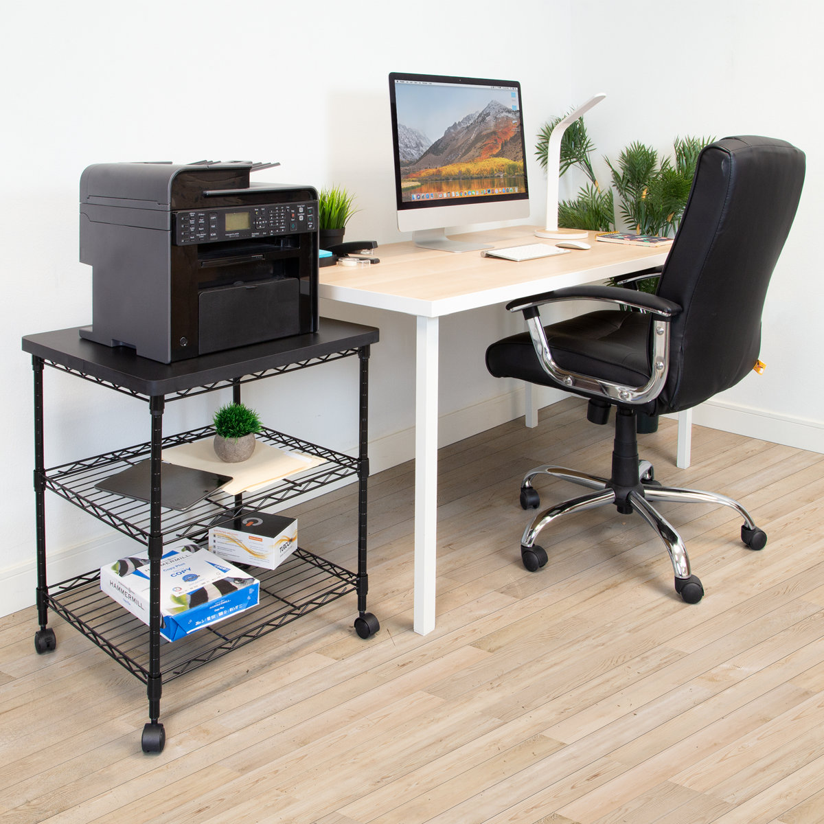 Mount-It! Printer Stand With Wheels, 3-Tier Large Printer Cart With ...
