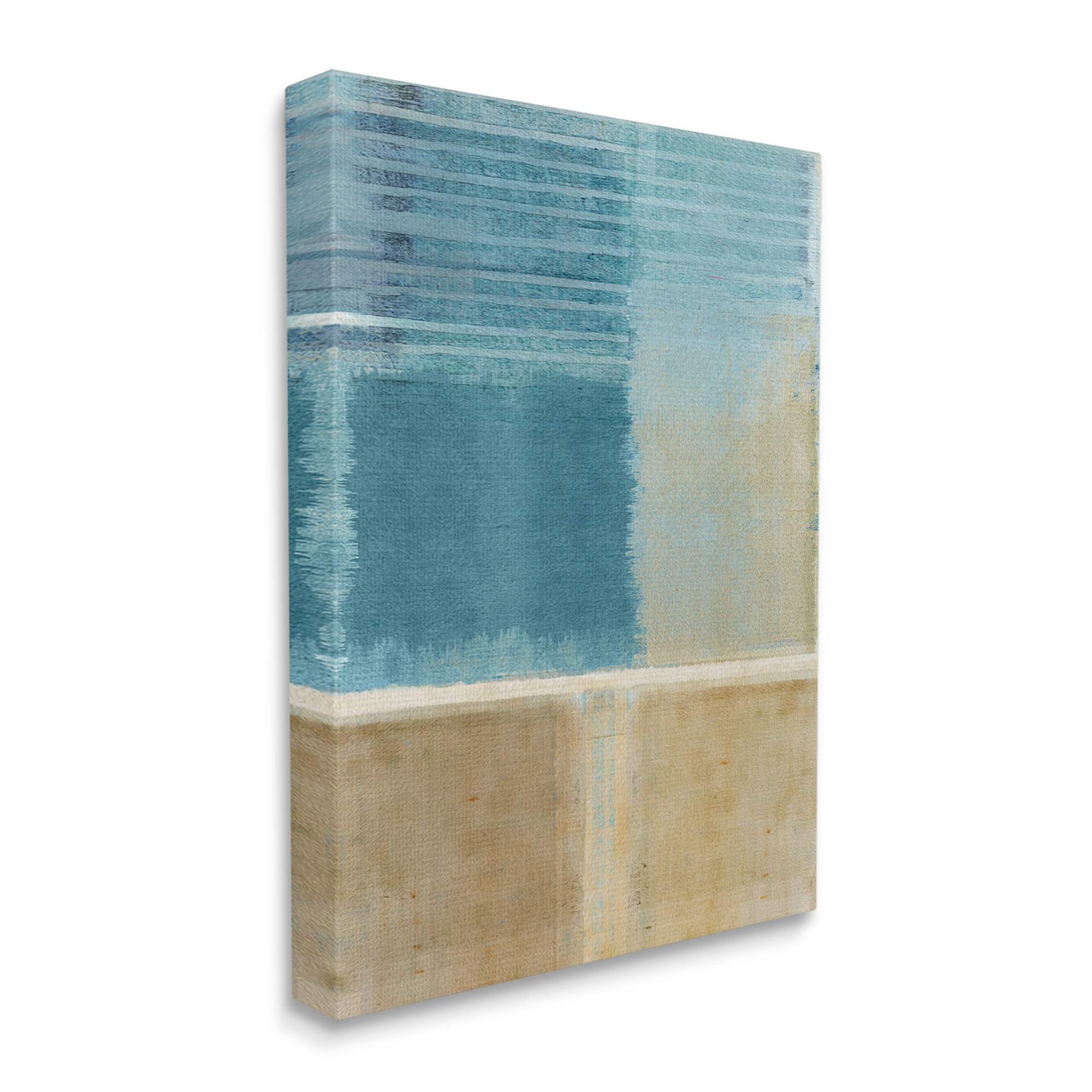 Wrought Studio™ Blue & Tan Painting Canvas Wall Art Design By Flora ...