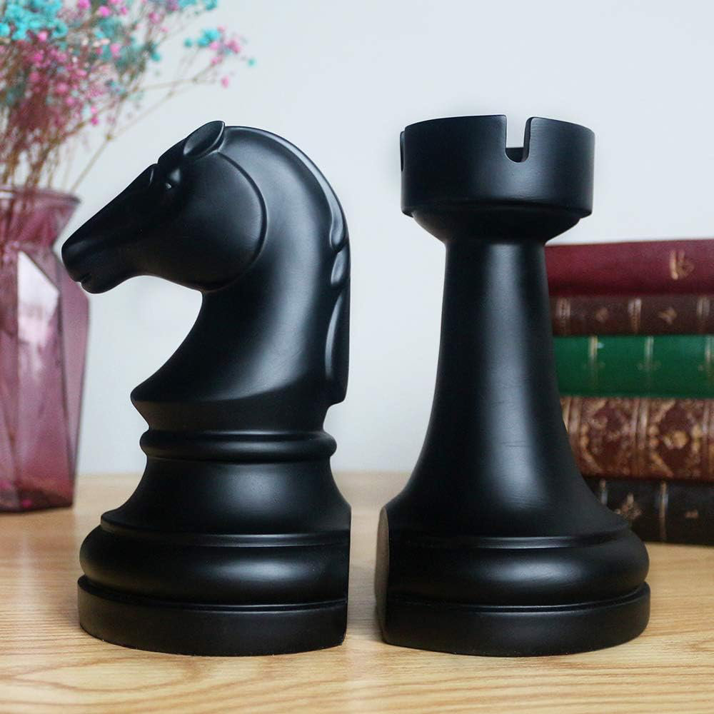 Red Barrel Studio® Decorative Bookends Chess Bookends, Book Shelf Decor ...