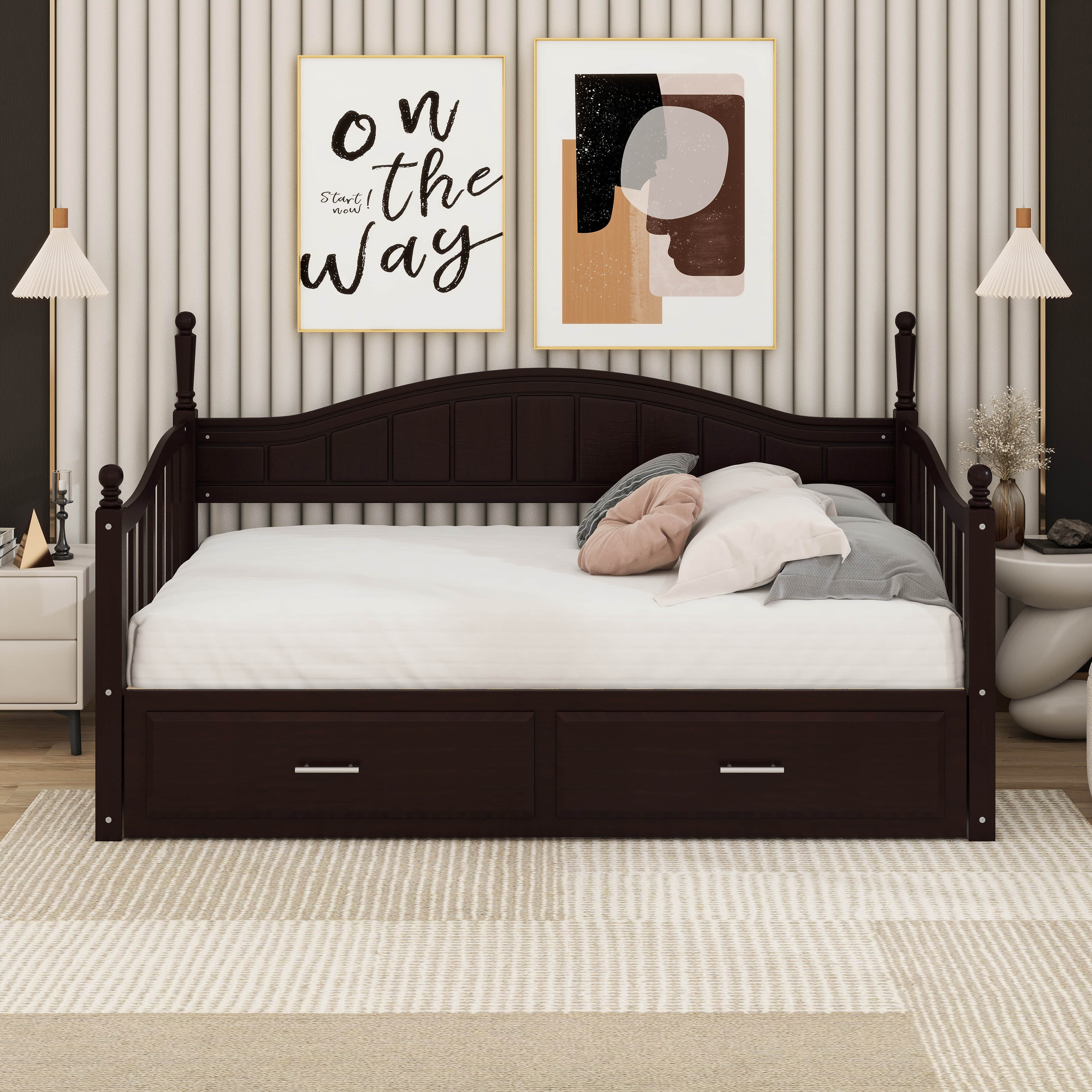 Darby Home Co Wooden Twin Size Daybed With Twin Size Trundle ...