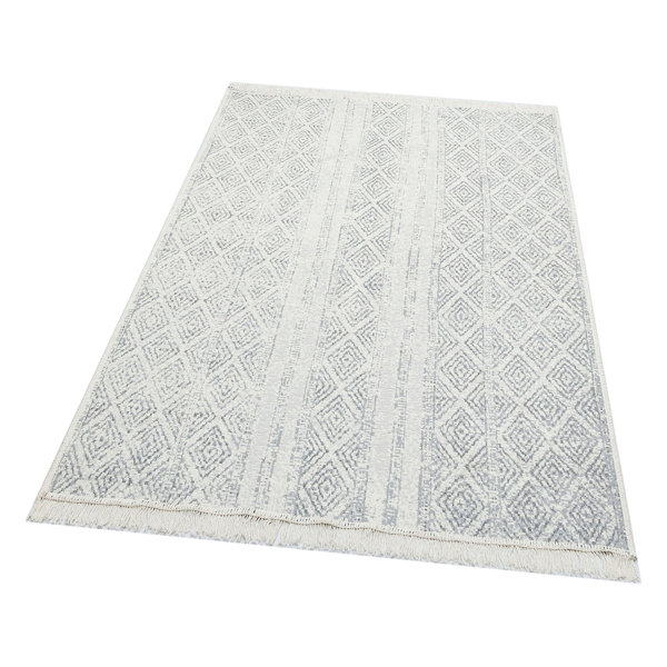 Lofy Arya Machine Woven Cotton Grey Rug | Wayfair