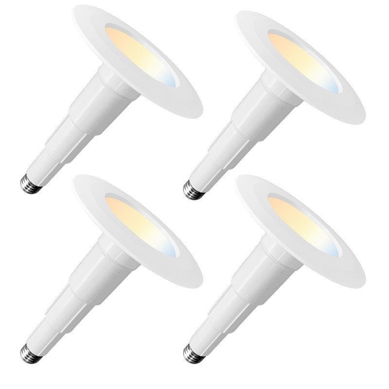 Jolux 4" 5CCT Adjustable Length LED Retrofit Recessed Lighting Kit for ...