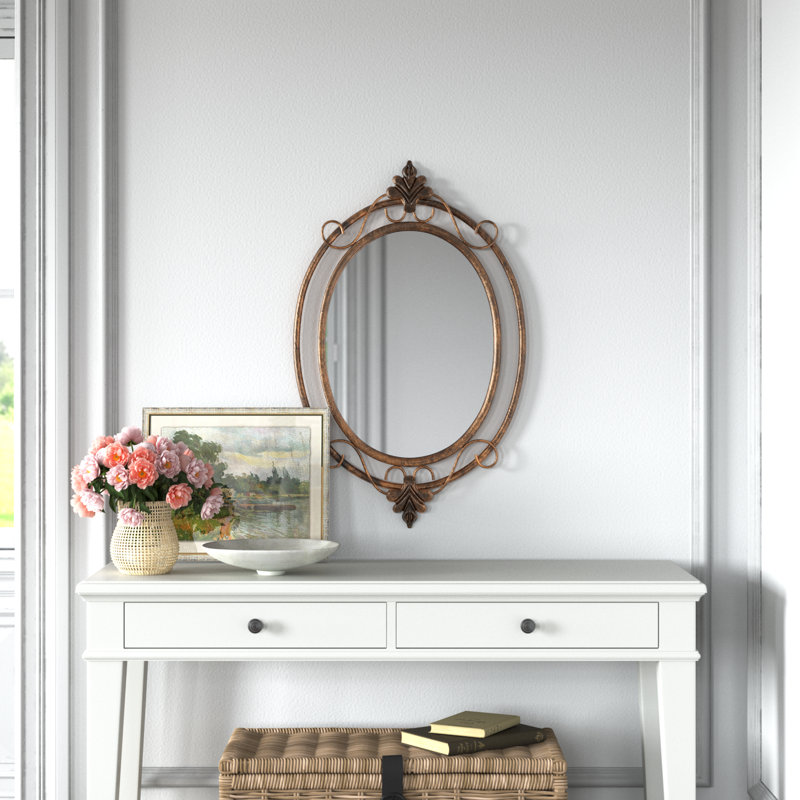 Laurel Foundry Modern Farmhouse® Matt Oval Metal Wall Mirror & Reviews ...