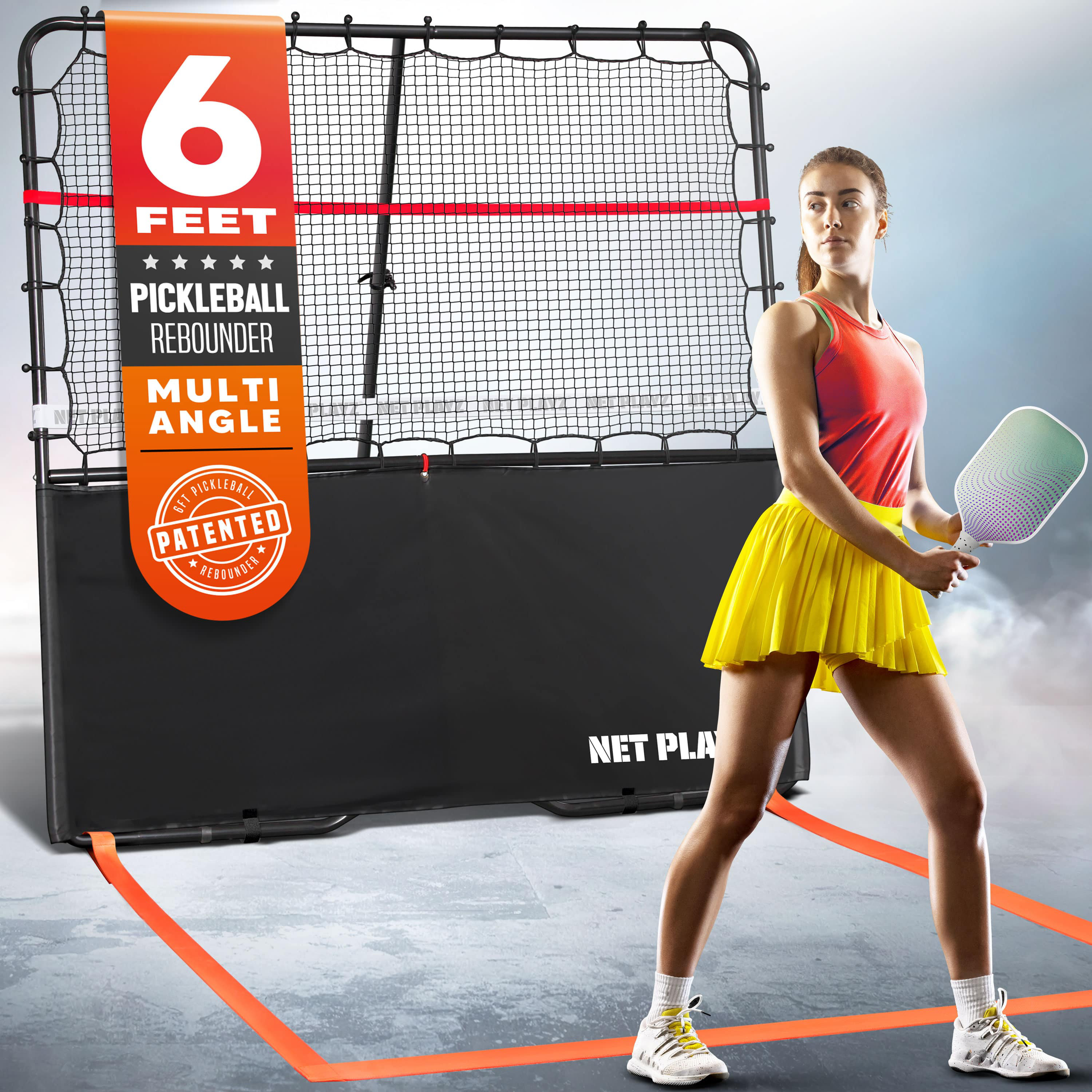 Net Playz Pickleball Rebounder Training Aid, Adjustable Angle Easy ...