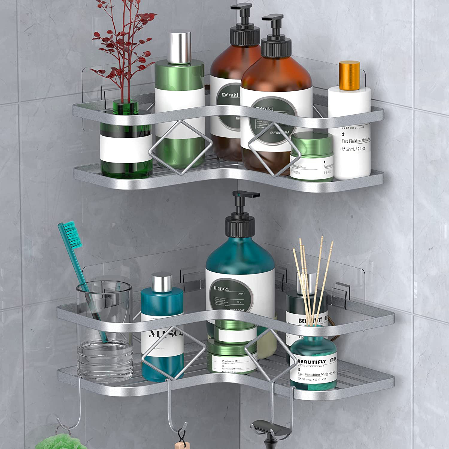 Rebrilliant Limbert Adhesive Stainless Steel Shower Caddy & Reviews ...