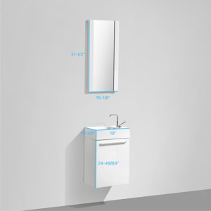 Orren Ellis Mandel 18" Wall-Mounted Single Bathroom Vanity Set with ...