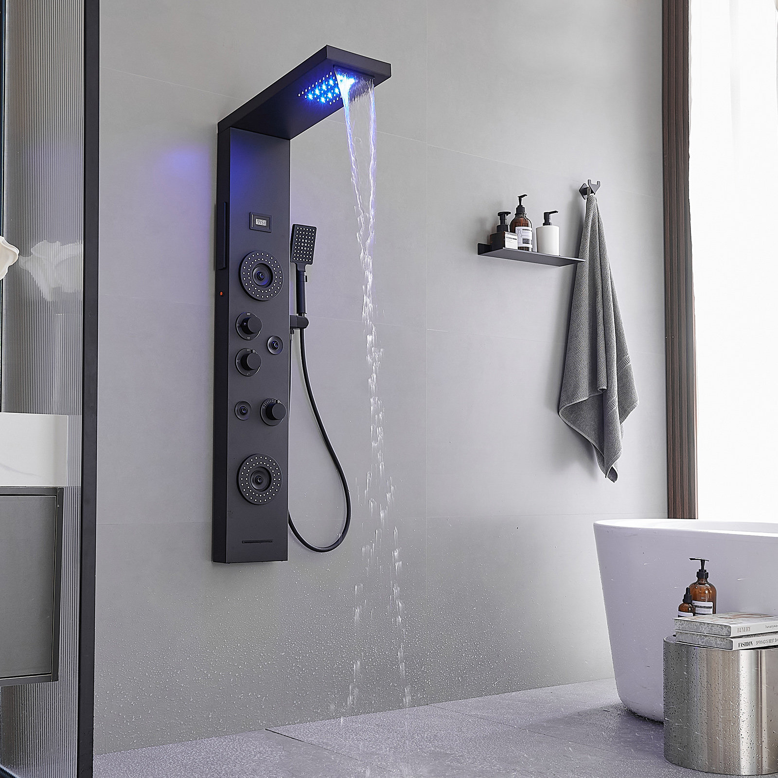 VIBRANTBATH 6-way Diverter Shower Tower Panel System With Adjustable ...