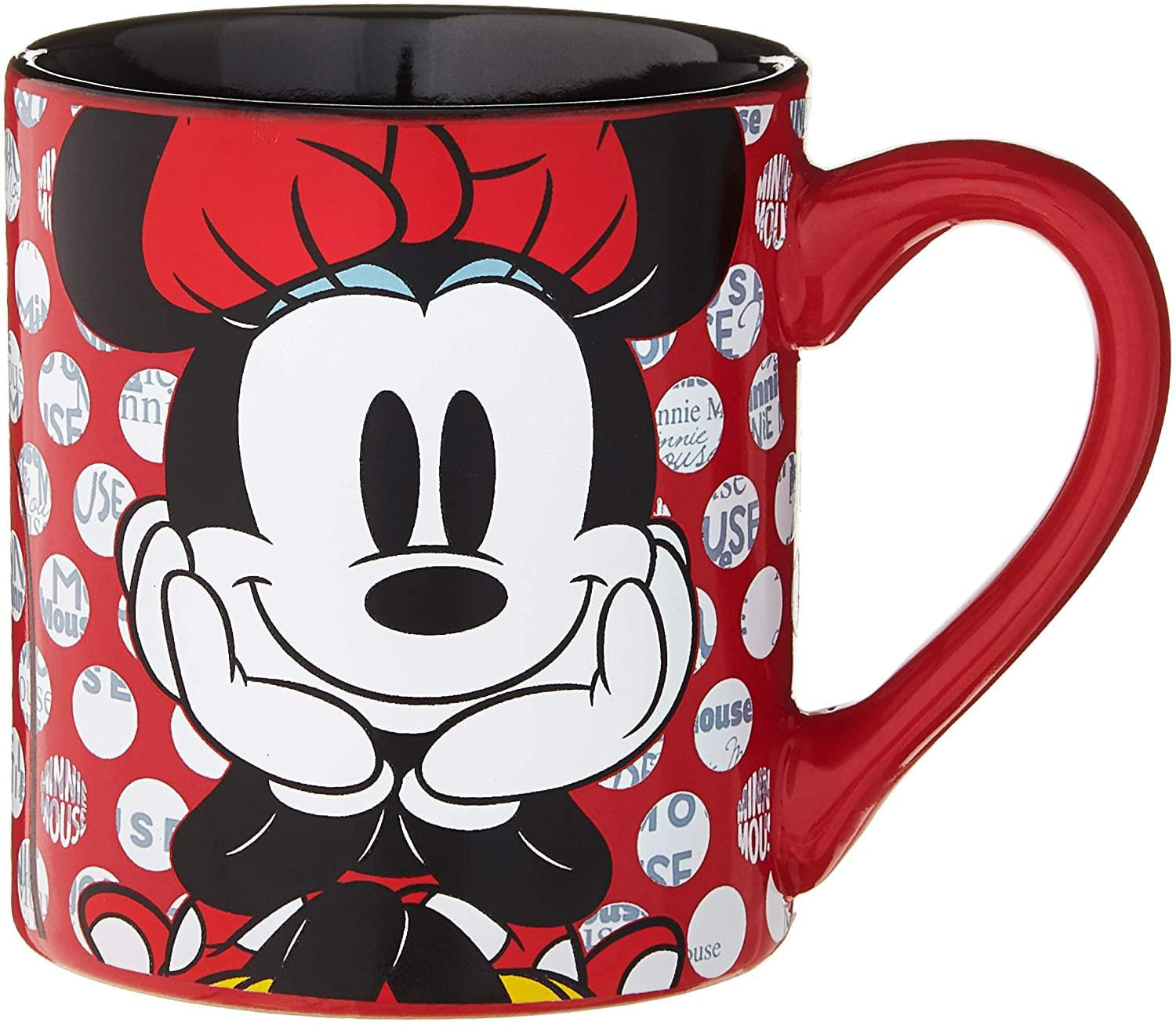 Silver Buffalo Disney Minnie Mouse Rock The Dots 14Oz Ceramic Coffee ...