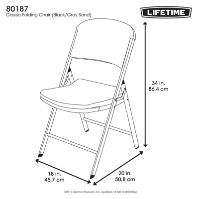 Lifetime Plastic / Resin Stackable Folding Chair Folding Chair Set ...