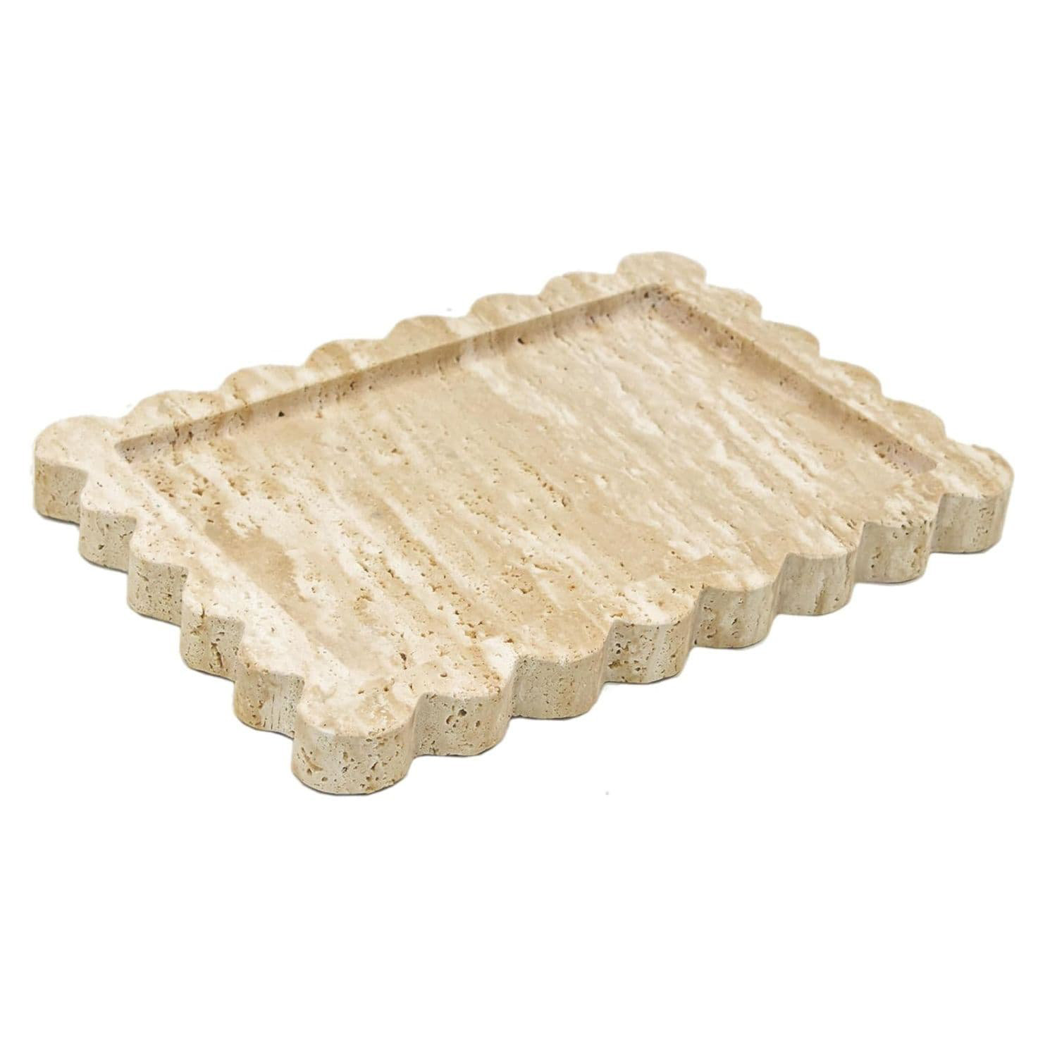 Rosdorf Park Premium Genuine 100% Travertine Scalloped Marble Tray ...