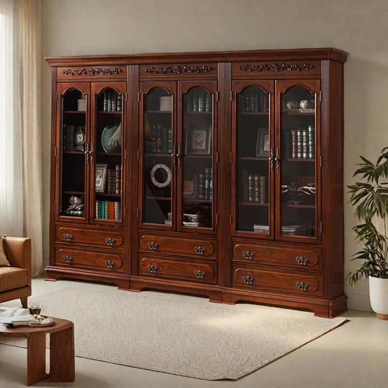 Kaoloupin European Style Vintage Solid Wood Bookcase | Wayfair