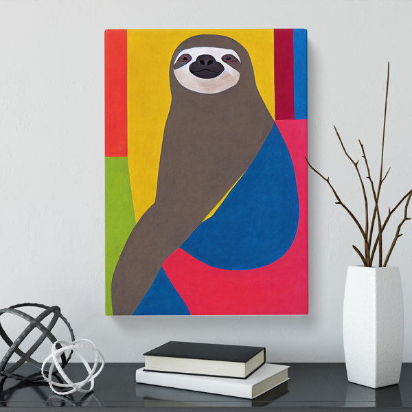 George Oliver Abstract Sloth - Wrapped Canvas Print | Wayfair.co.uk