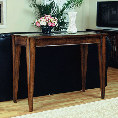 Powell Mission Dark Oak 42'' Glass Top Console Table | Wayfair