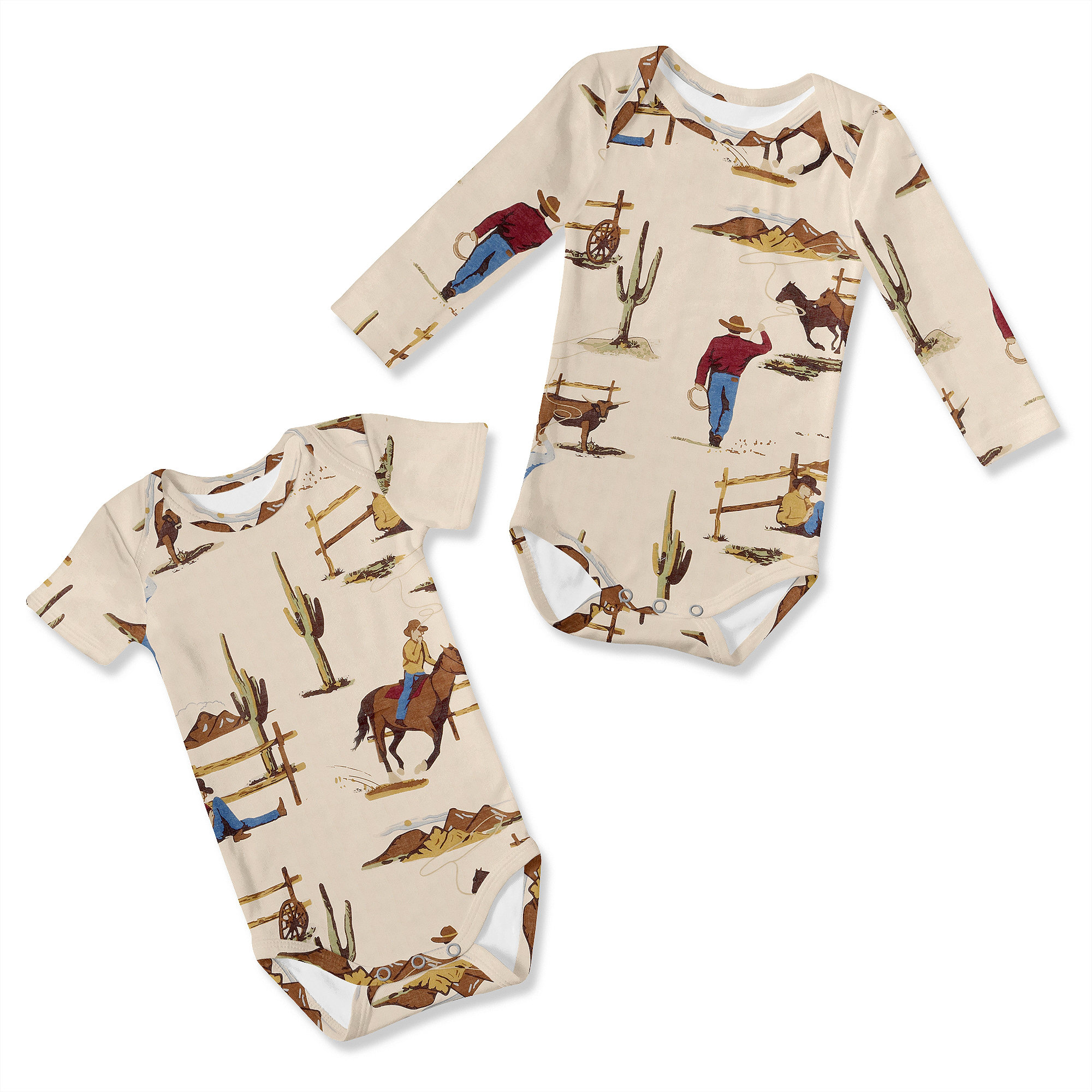 Sweet Jojo Designs Wild West Cowboy Baby Clothes Bodysuits - 2 Pack Set ...