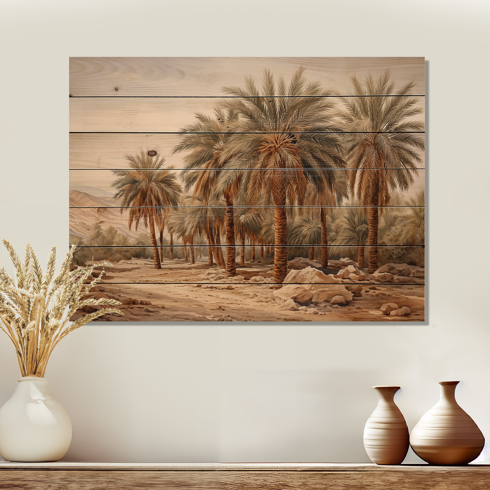 Bay Isle Home™ Palm Tree Desert Oasis - Palms & Palm Trees Wood Art On ...