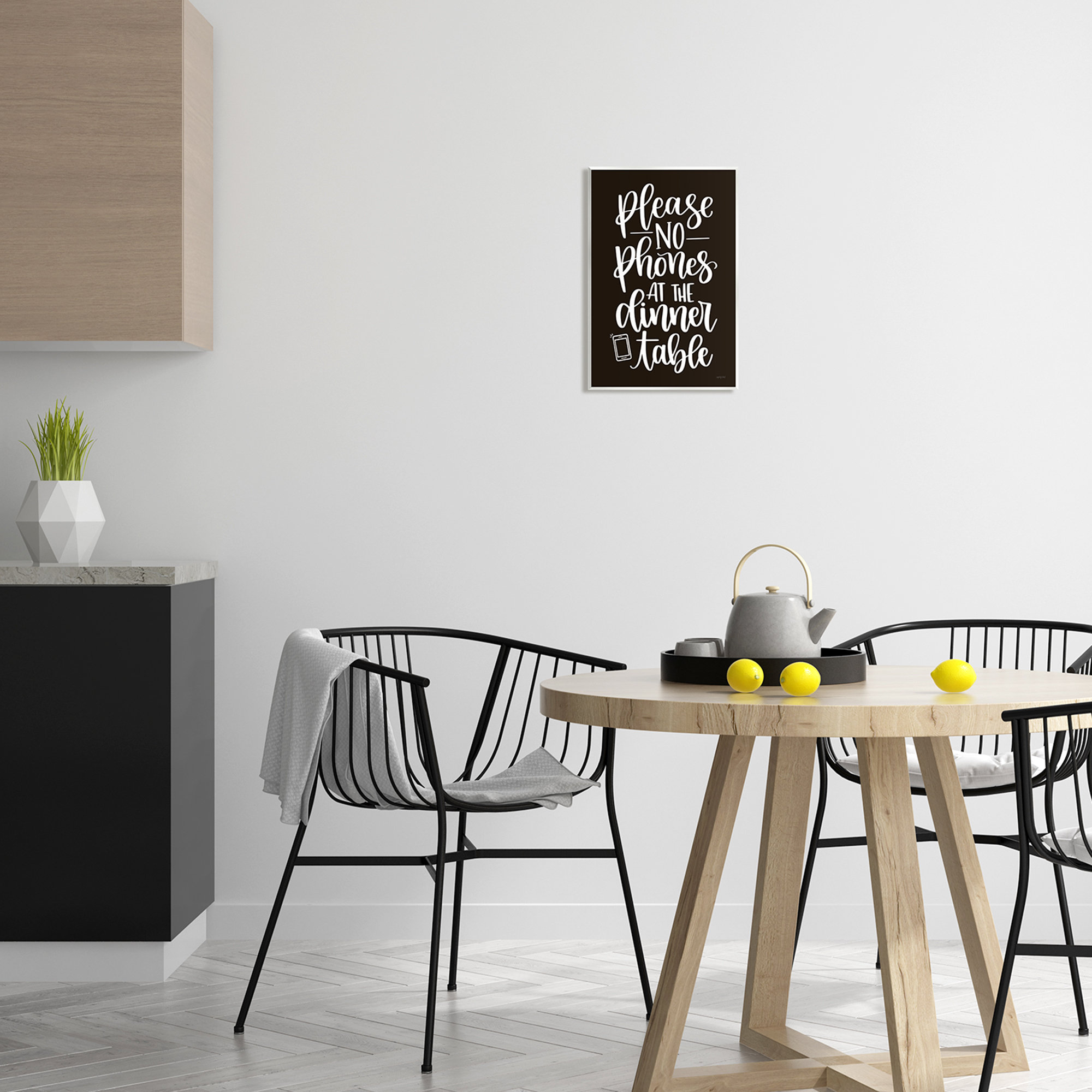 Stupell Industries No Phones Dinner Table Kitchen Rule Calligraphy by ...