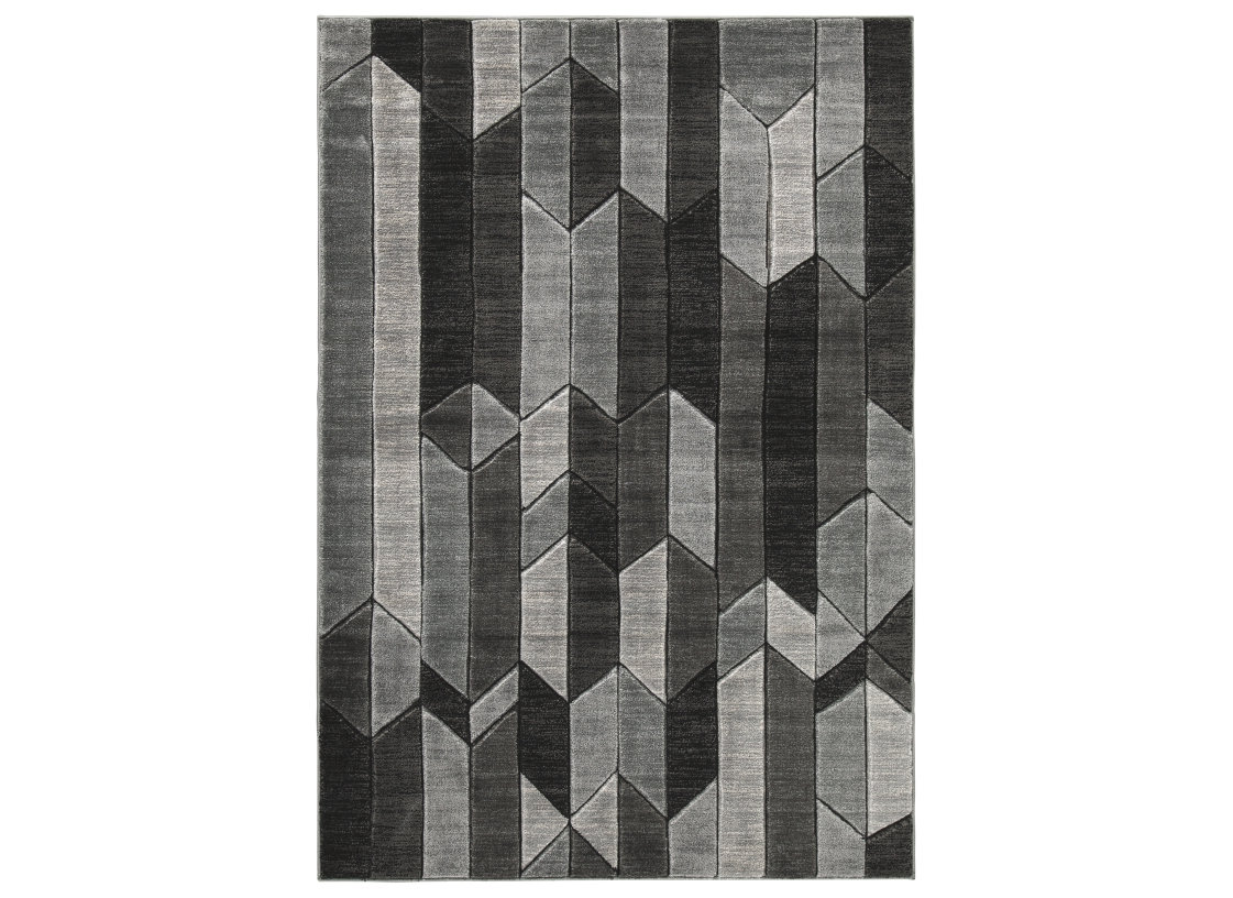 George Oliver Barclay Geometric Black/Grey Area Rug & Reviews - Wayfair ...