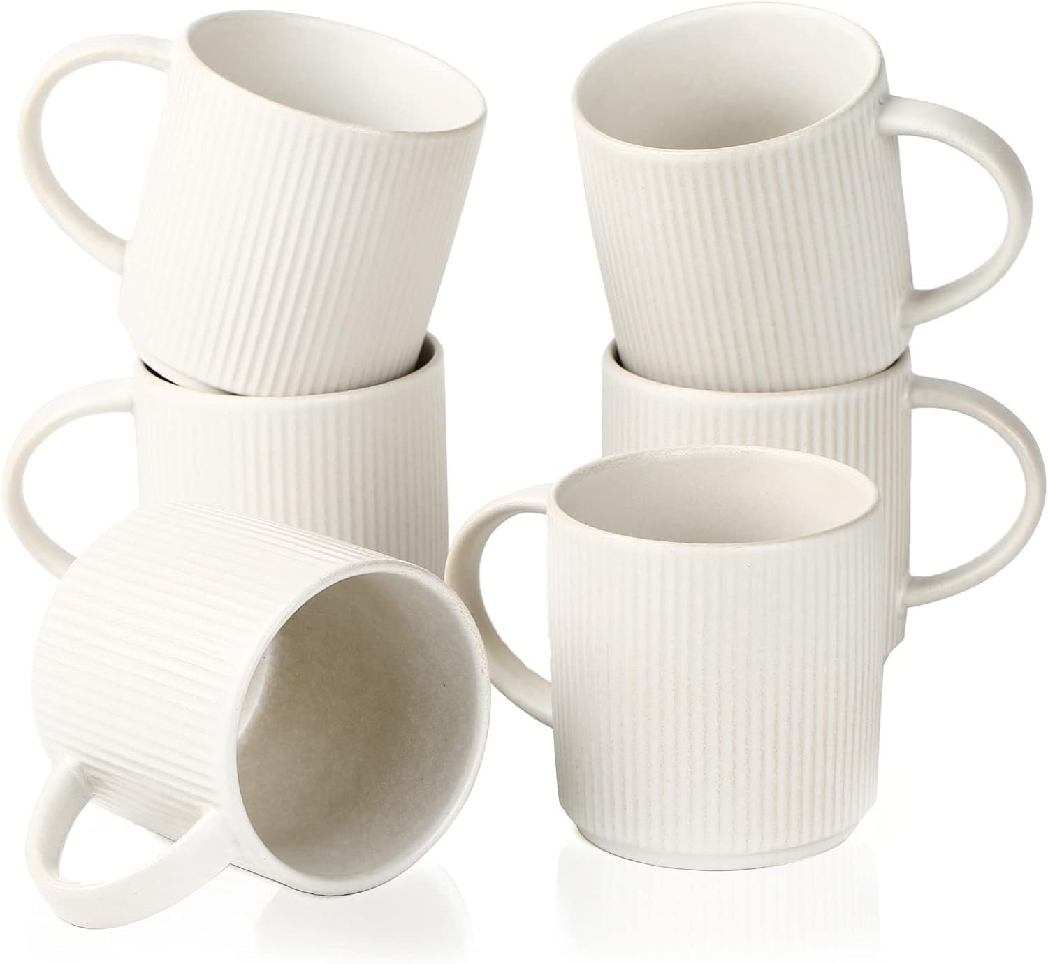 ENDOSTO Coffee Mug Set for 6, Star 12 oz Catering Mugs Cup Set with ...