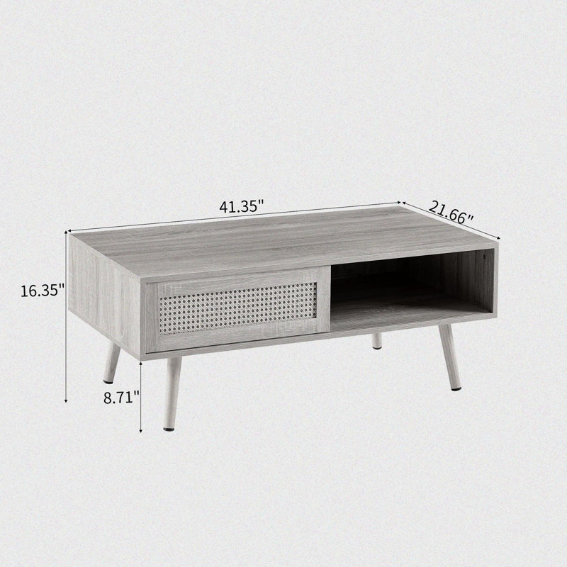 Bayou Breeze Angelico 4 Legs Coffee Table with Storage | Wayfair