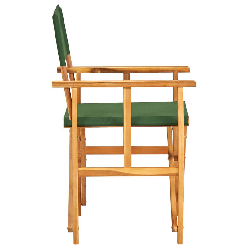 Benjara Outdoor Foldable Directors Chair, Brown Acacia Wood, Green ...