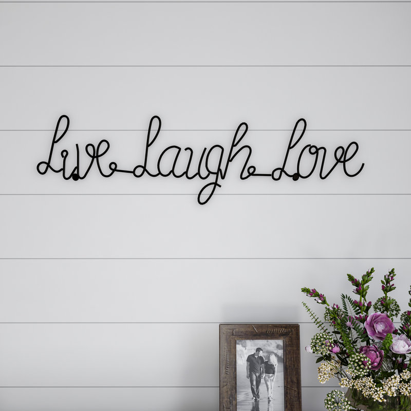 Gracie Oaks Metal Cutout- Live Laugh Love Cursive Cutout Sign-3D Word ...
