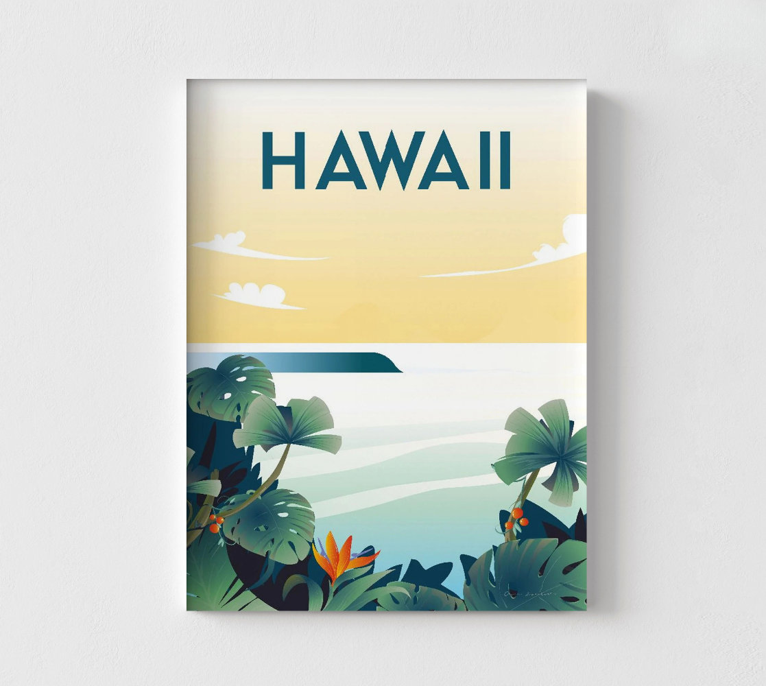 WeFrameArt Framed Hawaiian Wall Art, Hawaii Poster Print, Tropical Wall ...
