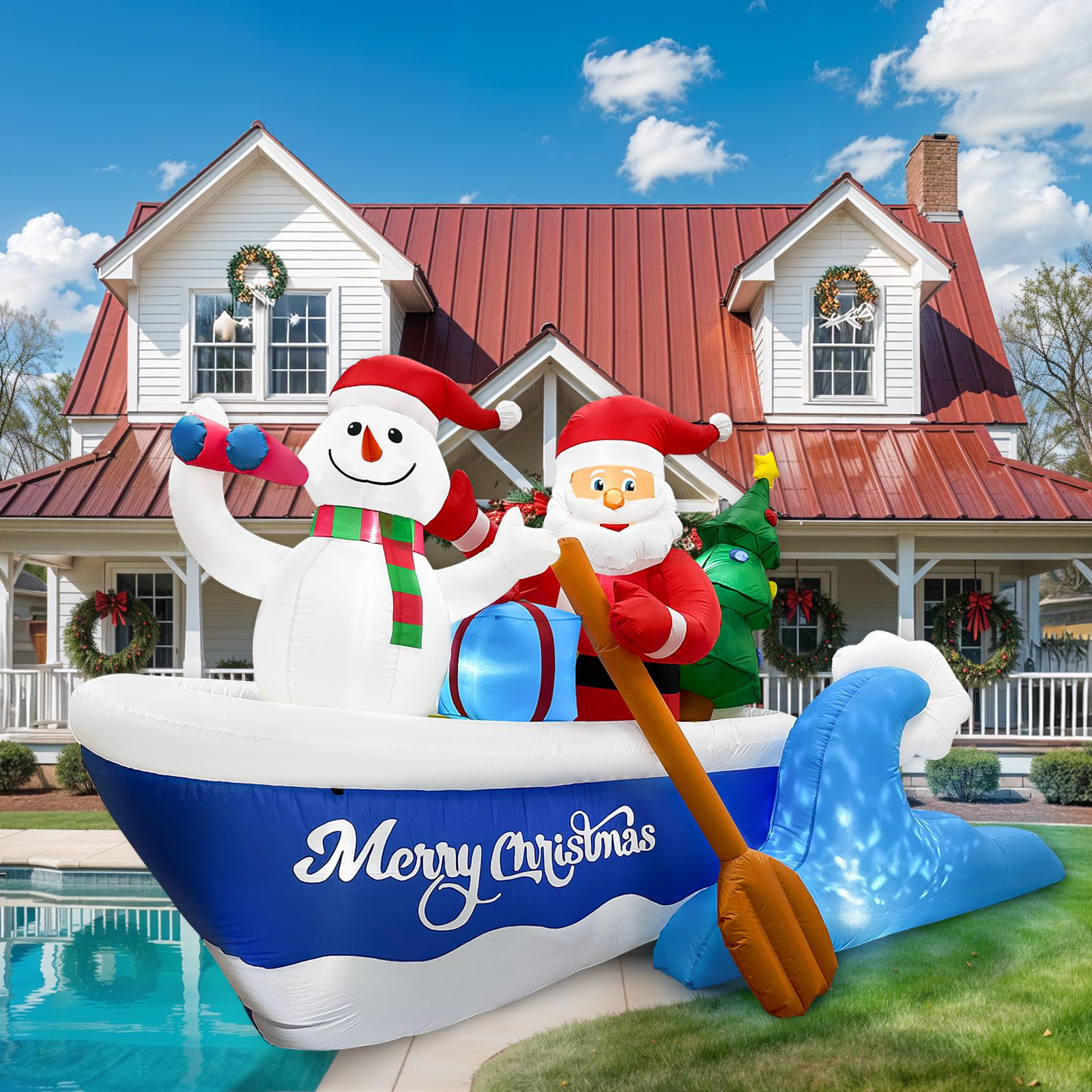 The Holiday Aisle® 8FT Christmas Inflatable Outdoor Decoration ...