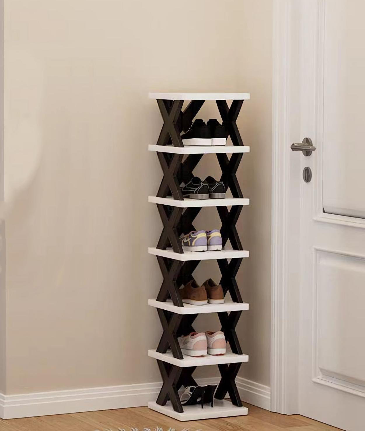 Latitude Run® Compact Narrow Shoe Rack – Multi-Layer Space-Saving Shoe ...