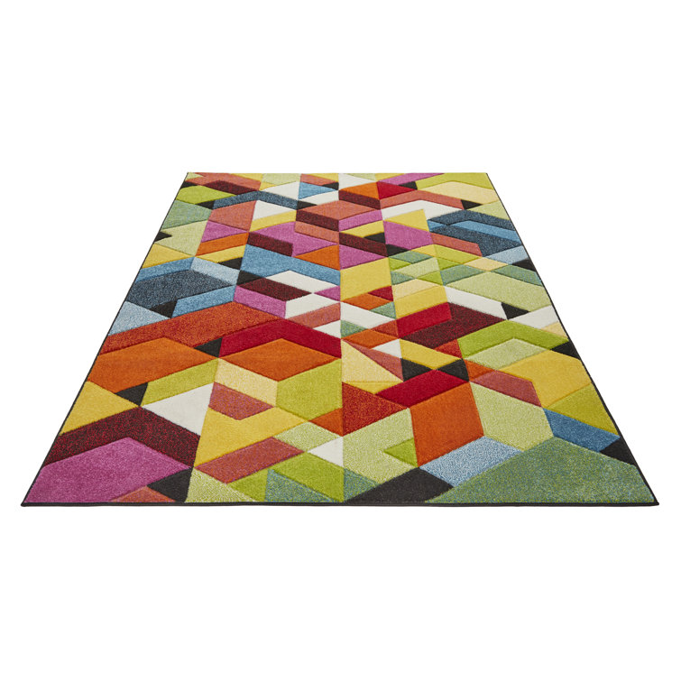 Concept Looms Green/Yellow/Pink Rug | Wayfair.co.uk