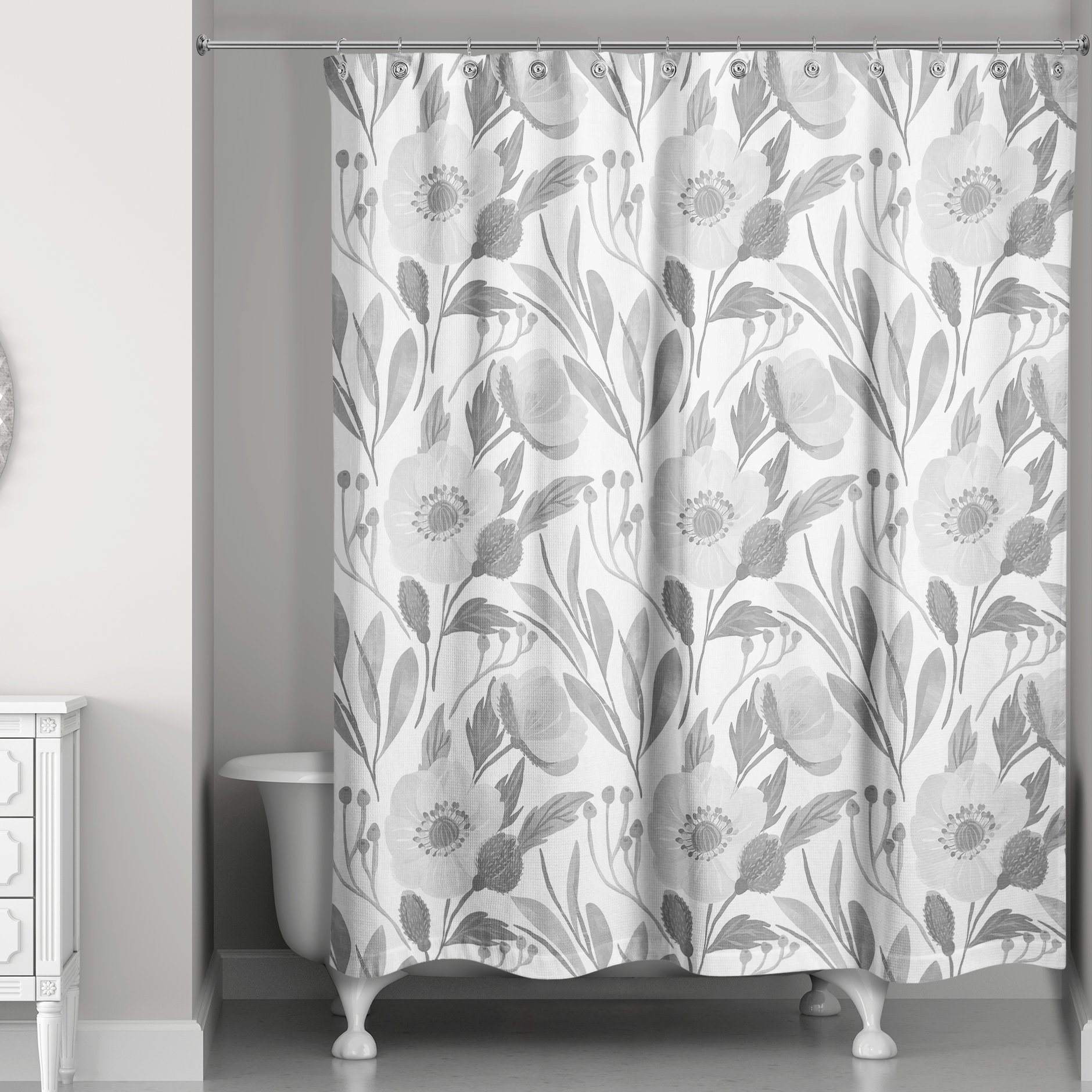 World Menagerie Gonesse Floral Single Shower Curtain | Wayfair
