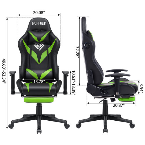 Hoffree Rocking Gaming Chair with Speakers Ergonomic Gamer Chair with ...