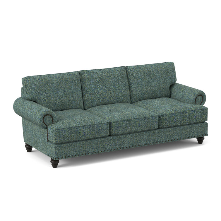 EdgecombeFurniture Foxhill 89" Round Arm Sofa with Reversible Cushions ...