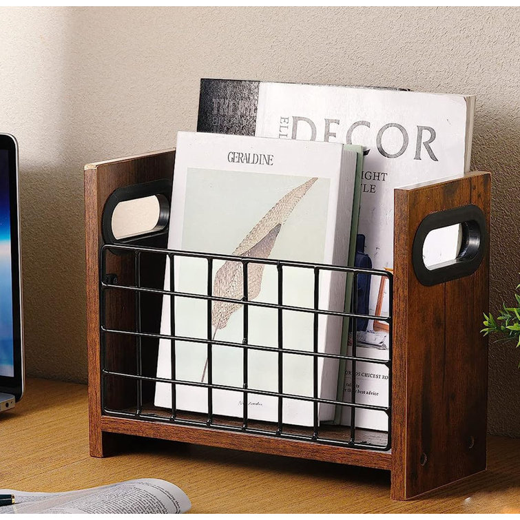 17 Stories Wood Free Standing Magazine Rack - Wayfair Canada