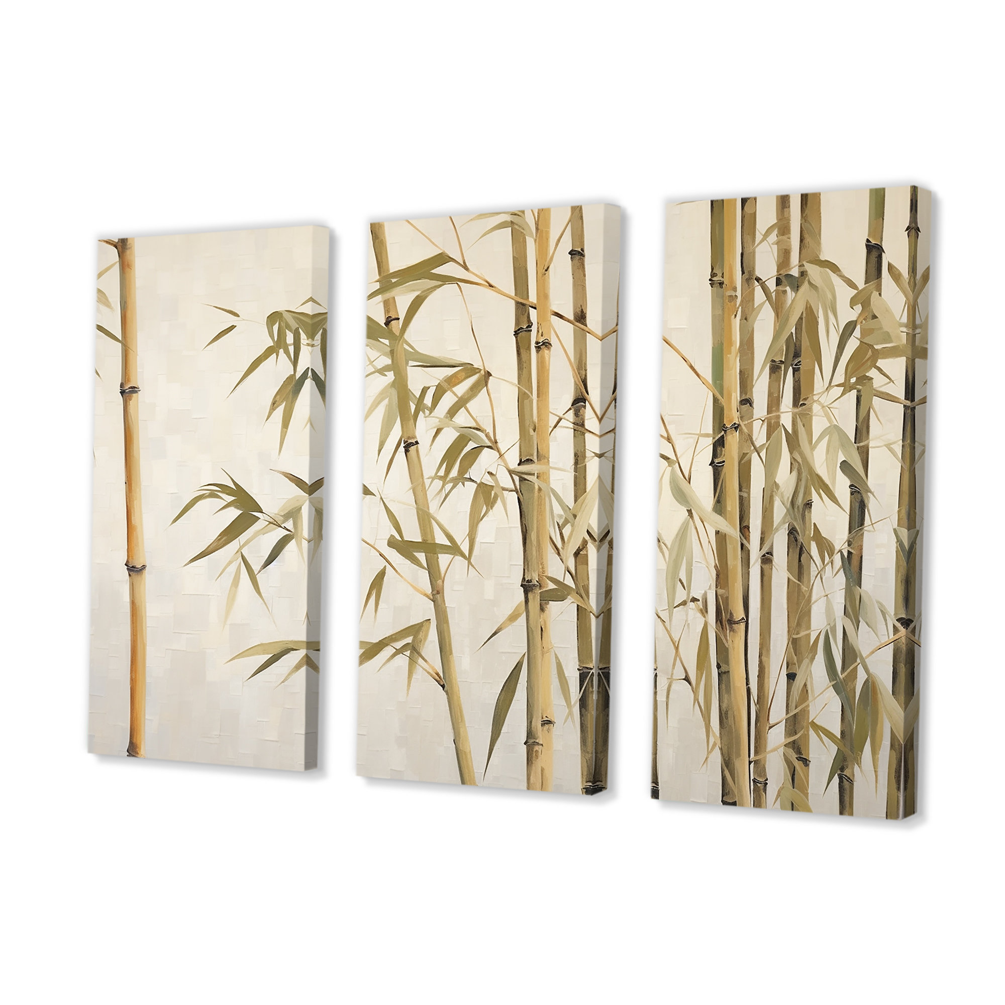 Bay Isle Home™ Beige Minimalism Bamboo Serenity I - Bamboo Wall Art Set ...