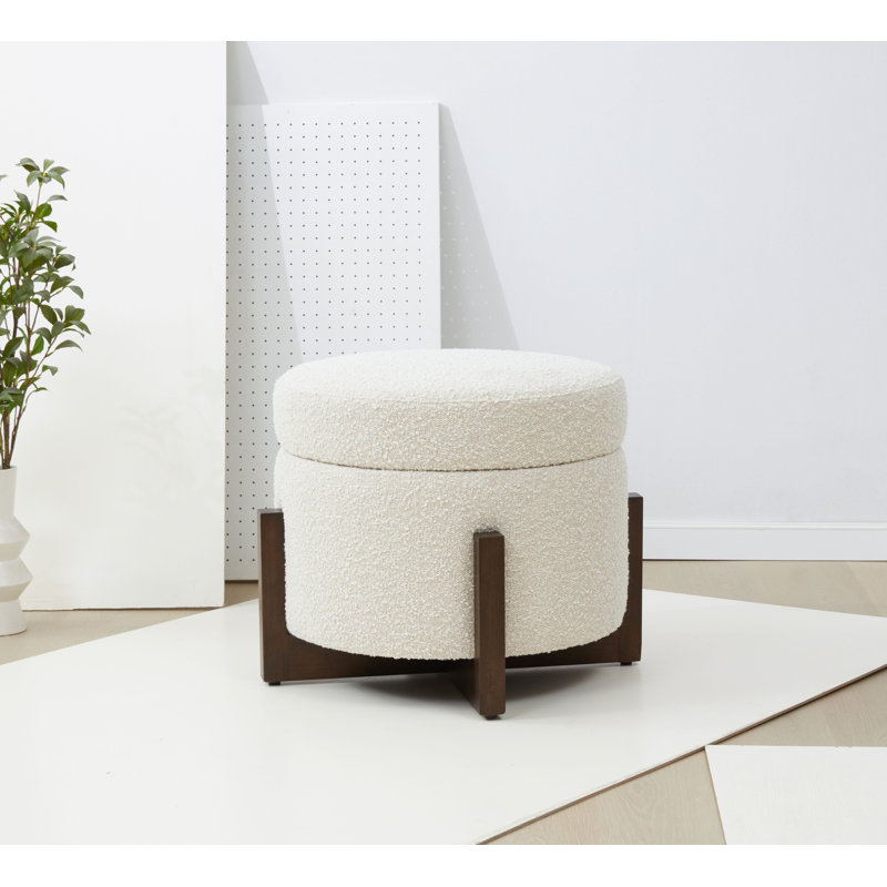 Latitude Run® Danylyn Boucle Storage Ottoman | Wayfair