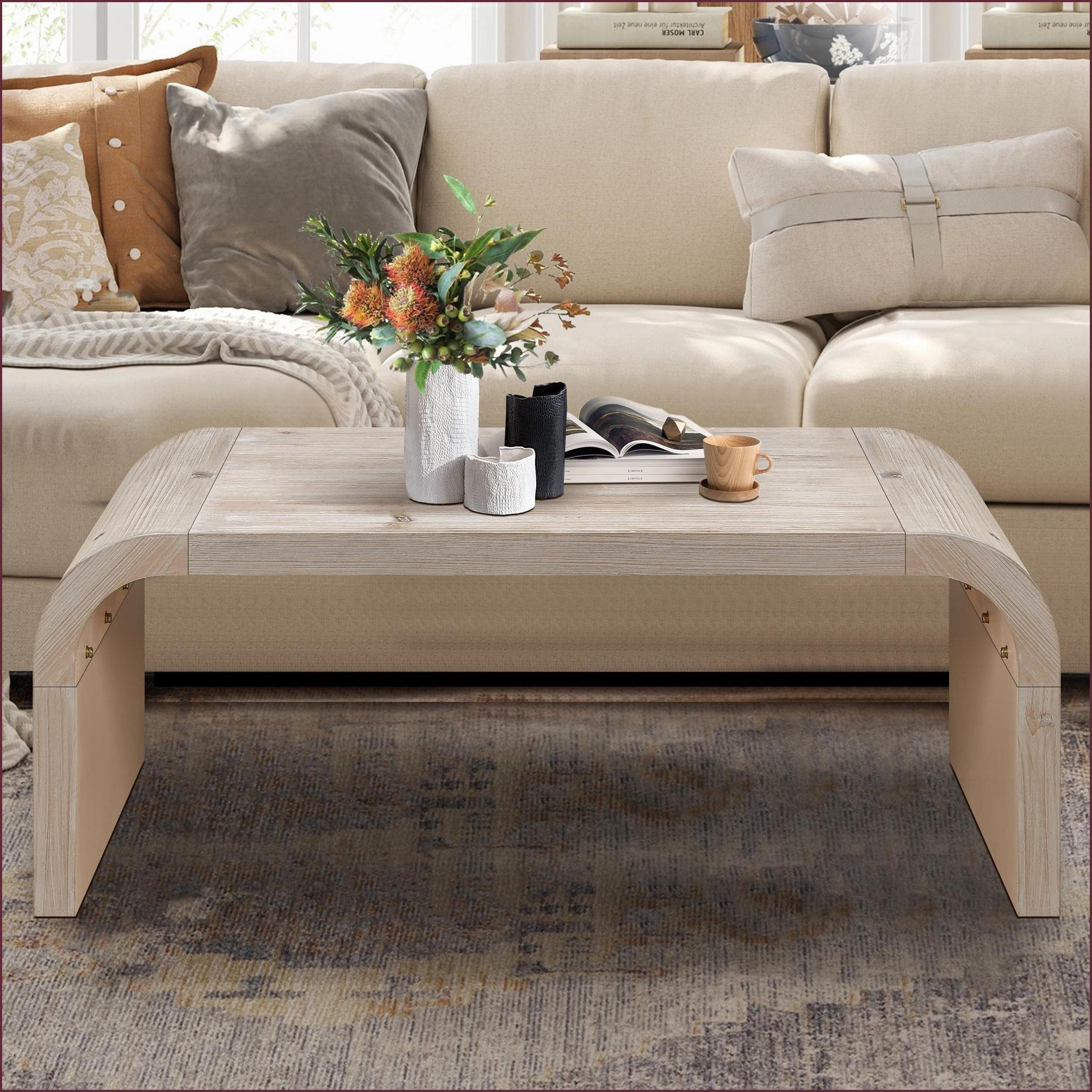 Latitude Run® Natural Wood Washed Vintage Coffee Table, American Style ...