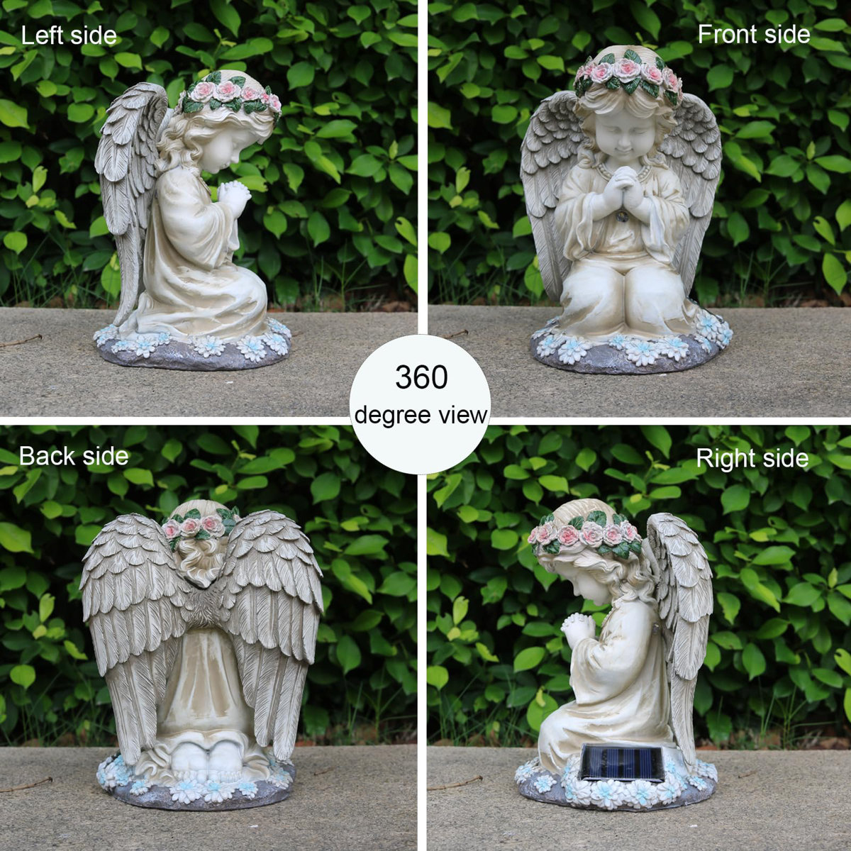 Trinx Praying Angels Figurine,Solar Garden Angel Statues, Waterproof ...