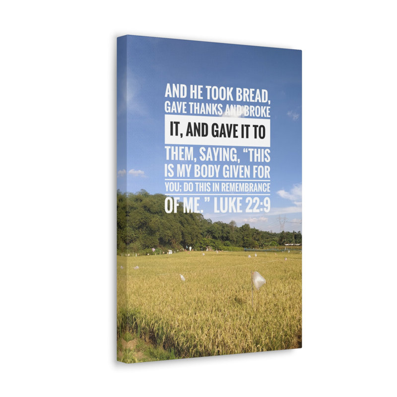 Trinx Gave Thanks Luke 22:9 Christian Wall Art Bible Verse Print | Wayfair