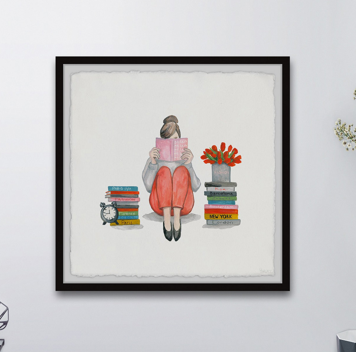 Everly Quinn 'Tulips & Fashion Book' Framed Print - Wayfair Canada