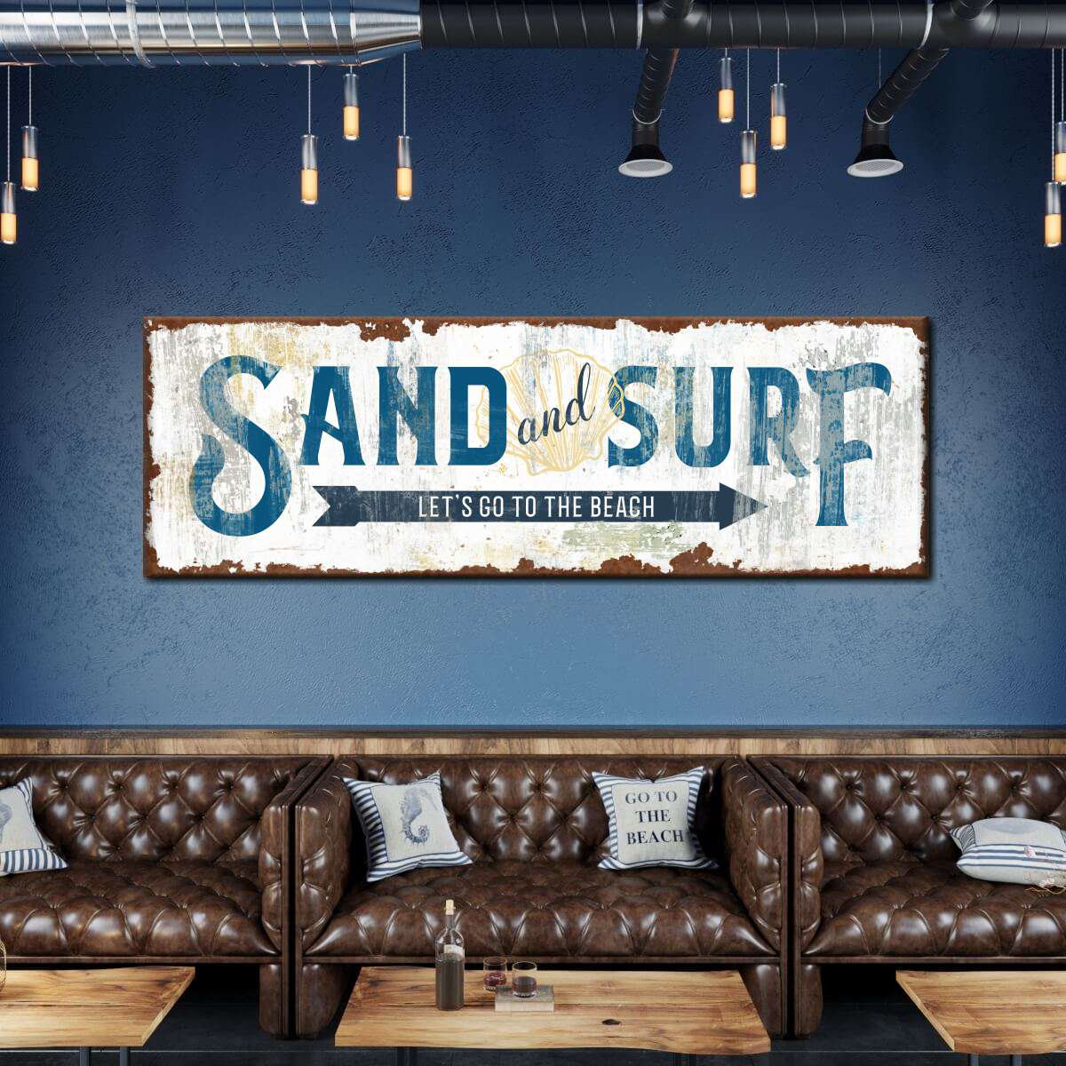 Highland Dunes Sand And Surf Sign On Canvas Print | Wayfair