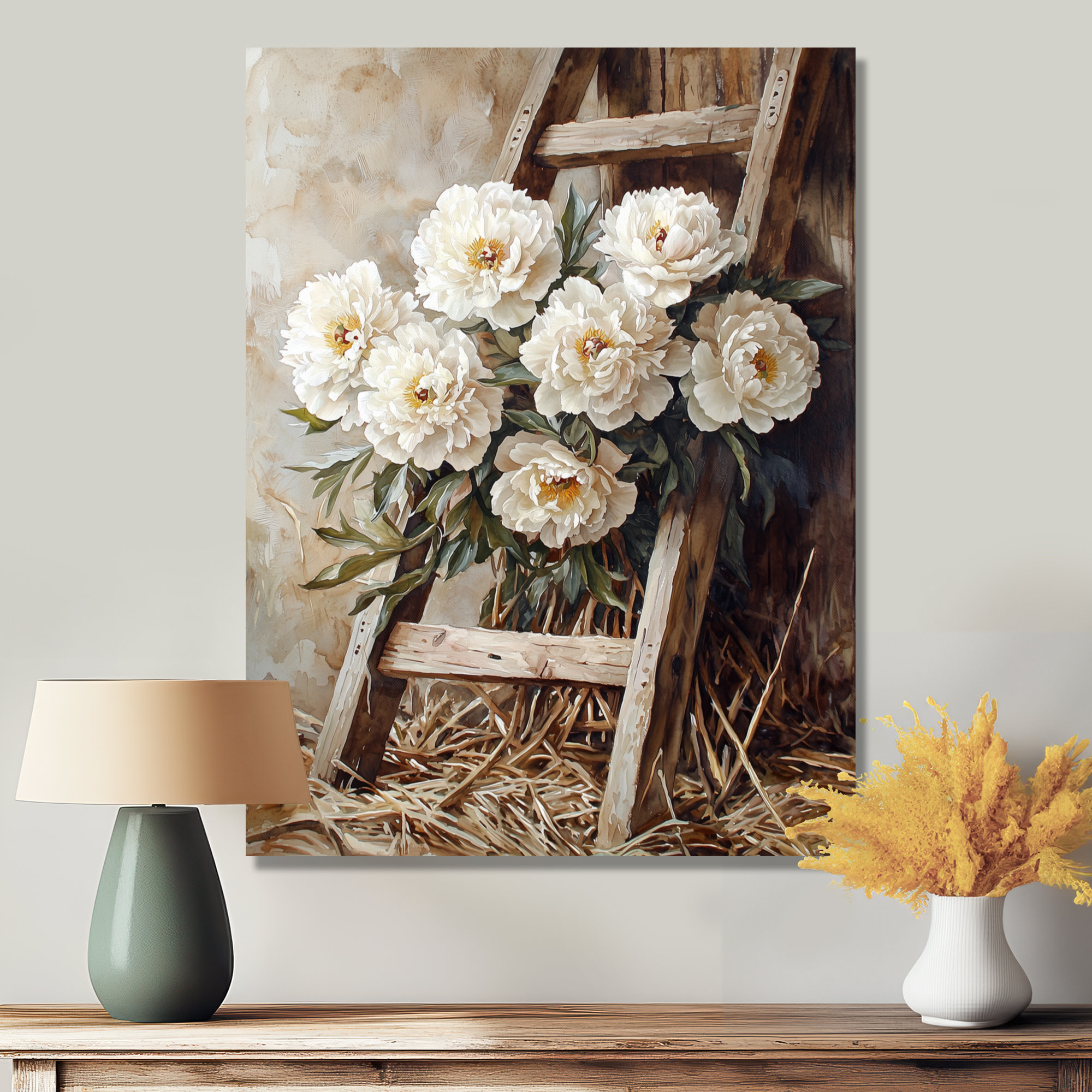 August Grove® Preciado - Traditional Metal Art Print, Peonies Metal ...